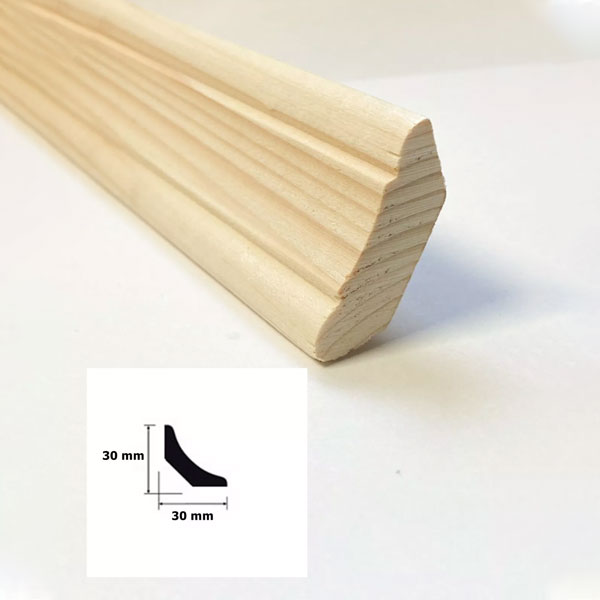 Buy High Quality 1m Long Pine Scotia Moulding Beading Wooden Timber ...