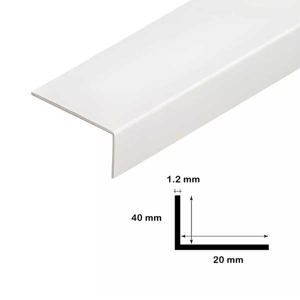 2.5m White PVC Corner Trim 90° Unequal Angle Strip