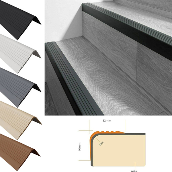 Buy High Quality Bullnose Non Slip Stair Nosing PVC Rubber Angle Step Edge
