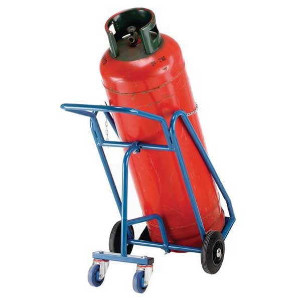 Blue Propane Cylinder Trolley with Puncture Proof Wheels | UK