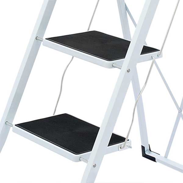 Foldable 3 Step Steel Ladder – Non Slip Safety Stepladder
