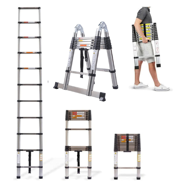 Shop Aluminium Heavy Duty Telescopic Straight Ladder | UK