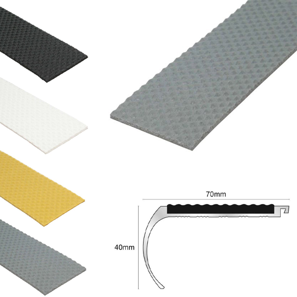 Shop Premium Quality Commercial Stair Nosing 70mm x 40 mm with Non Slip ...