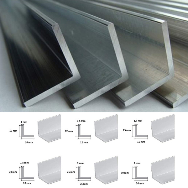 Buy Good Quality 1m Natural Aluminium Angle Extruded Angle Corner Wall ...