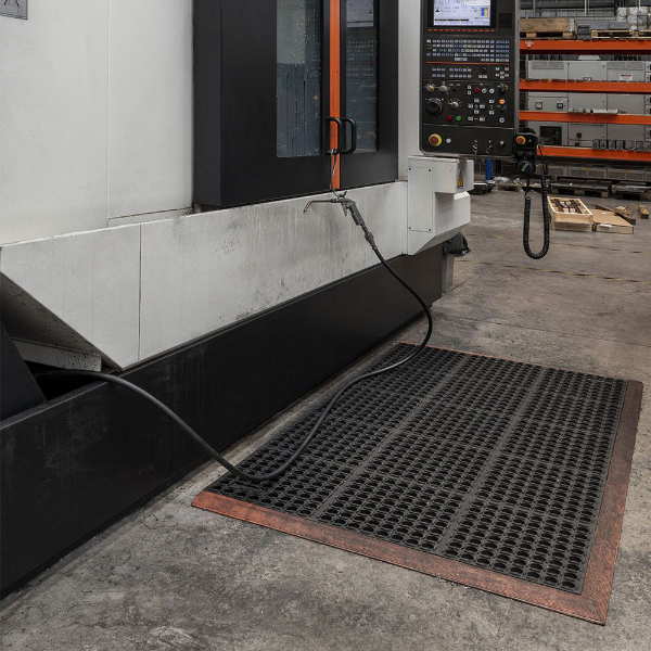 Shop Top Quality Non Slip Anti Fatigue Ring Rubber Mat with Orange Border