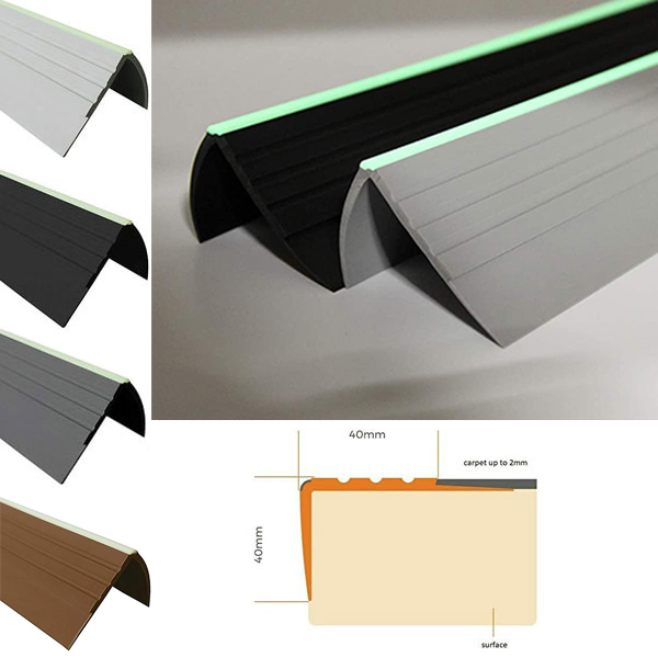 Shop Top Quality PVC Bullnose Stair Nosing Anti Slip Rubber Angle Step Edge